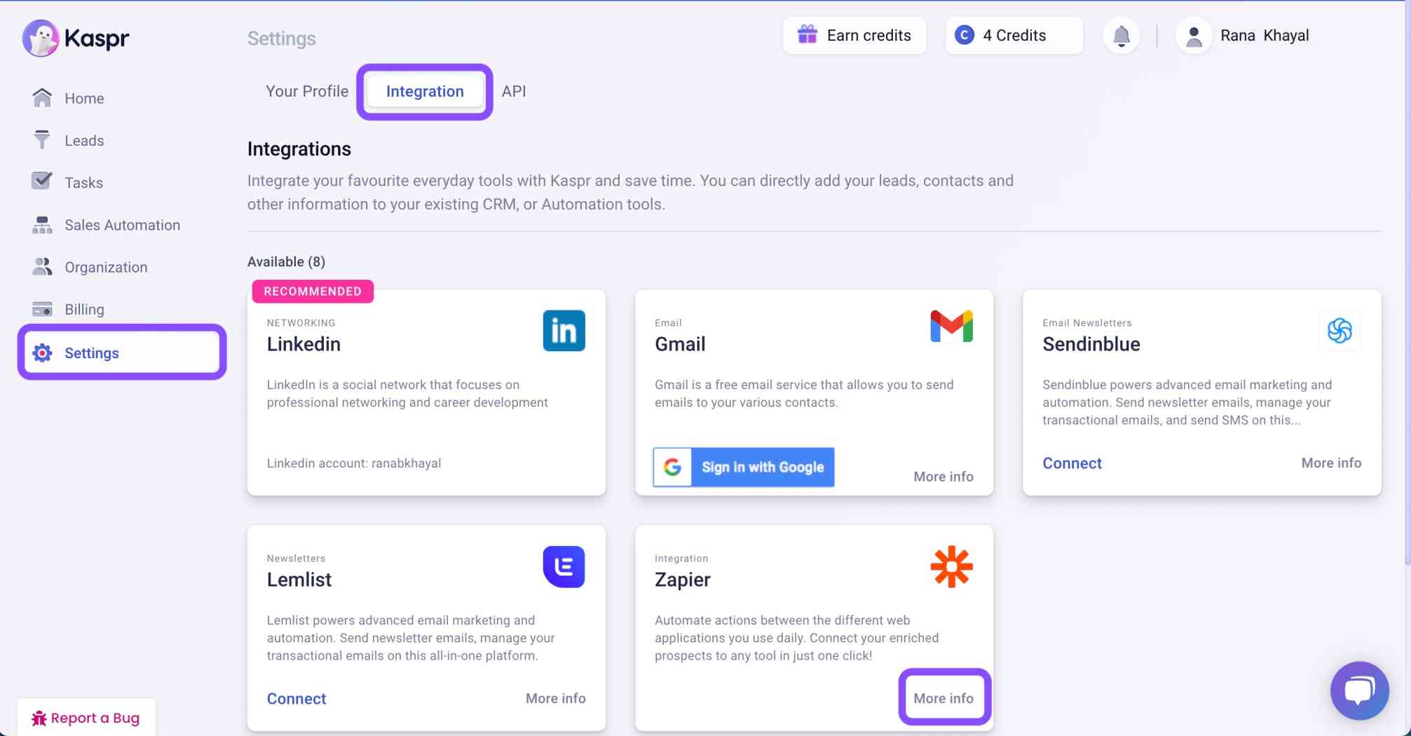 How to: Create Kaspr-enriched contacts as prospects in noCRM